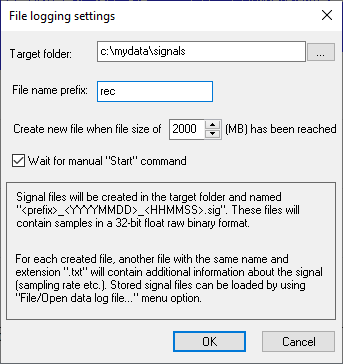 Logging Signal Data to File